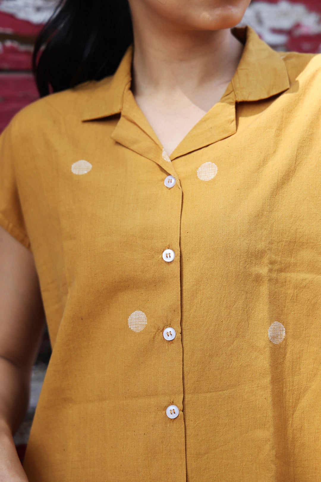 JUNO Handwoven Jamdani relaxed shirt – Indianpeacock